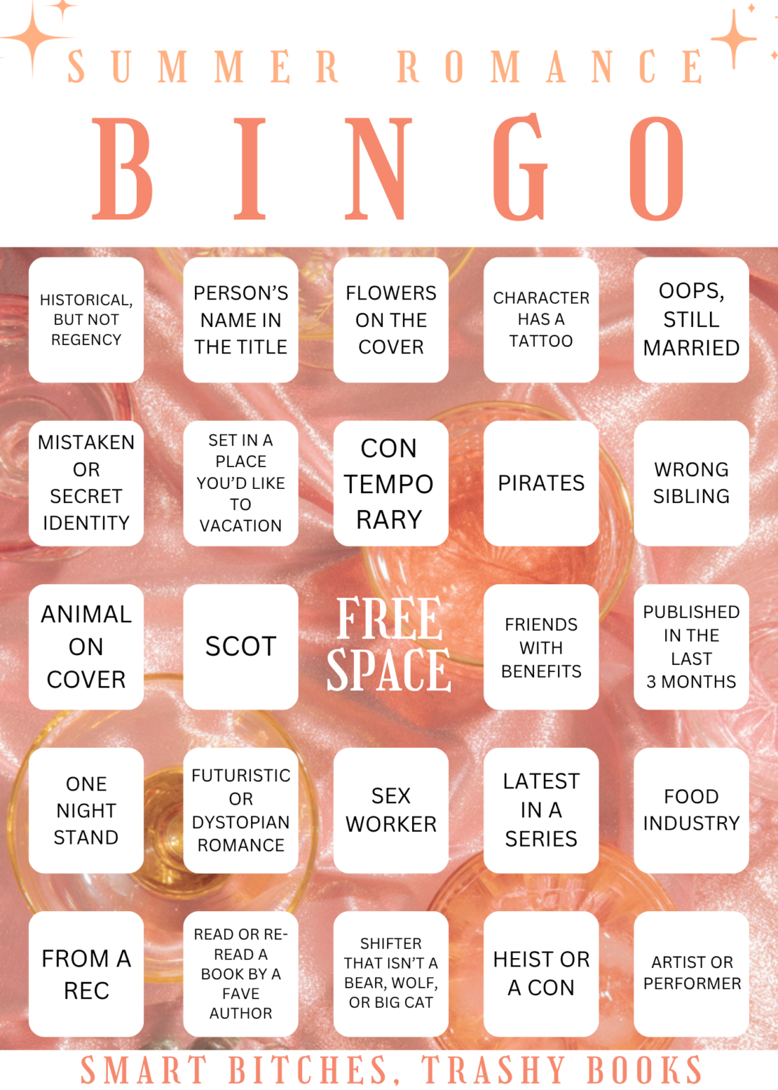 SBTB 2026 Summer Romance Bingo - Smart Bitches, Trashy Books